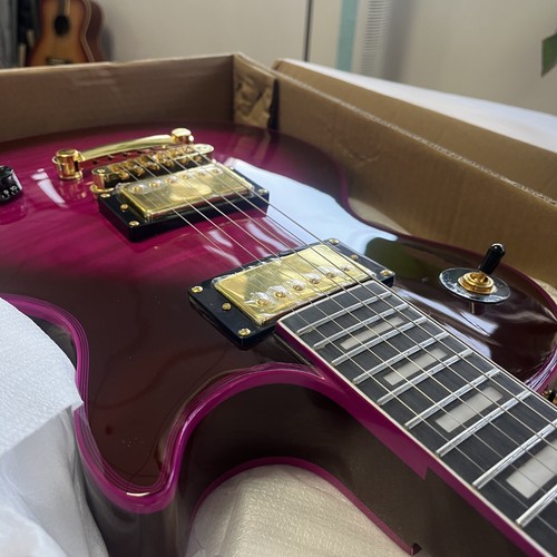 Limited Edition LP Purple Burst Electric Guitar Mahogany Body Gold ...