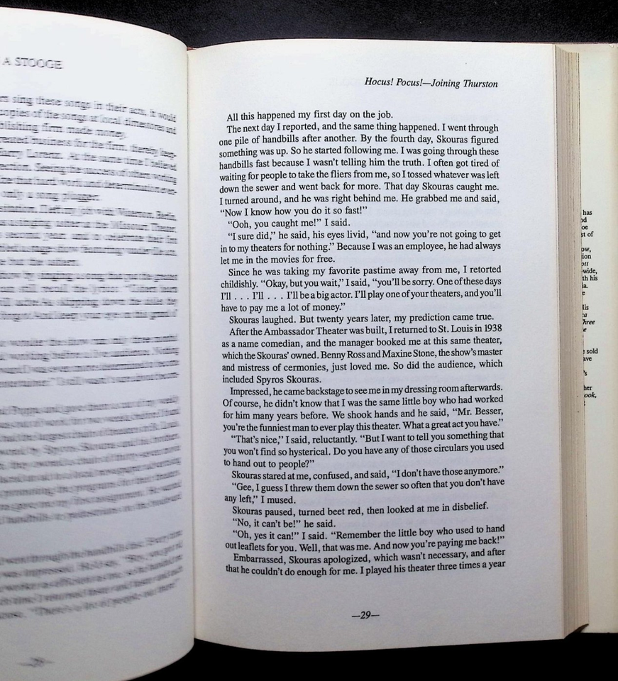 Joe Besser Once a Stooge Always a Stooge 1988 HC Three Stooges Memoir ...