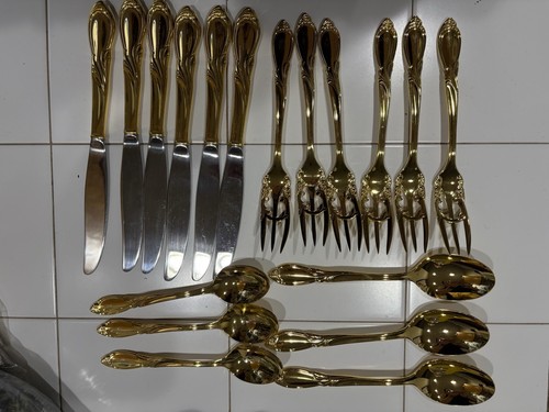 Yamazaki “Cache” Stainless 24k Gold Electroplated Flatware | eBay