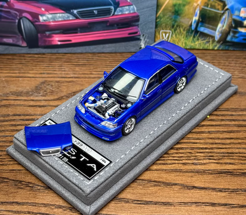 EY Mortal 1:64 Blue JDM CRESTA Sedan Sports Model Diecast Display Car ...