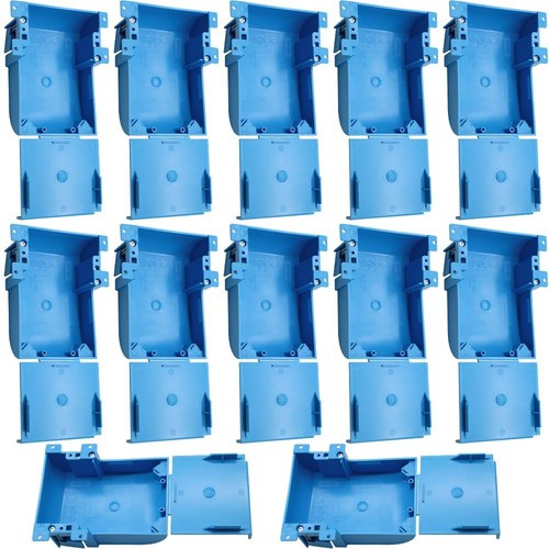 1-Gang Blue Shallow Work Box,Old Work Outlet Box,Non-Metallic,18 Cubic ...