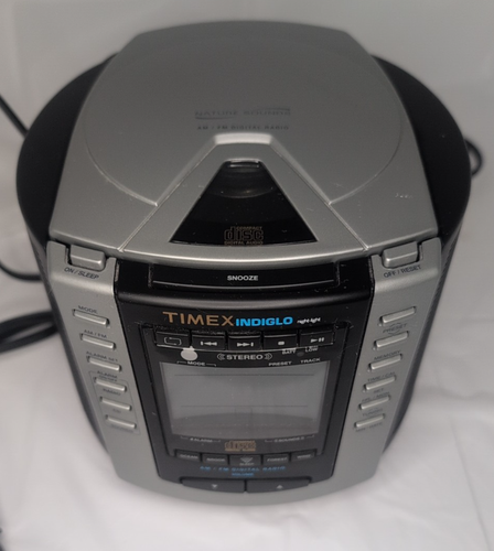 Timex Indiglo T600B Stereo CD Player Alarm Clock Radio AM/FM, Indiglo ...
