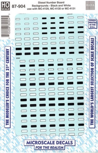 HO Scale Microscale 87-904 EMD GE Diesel Numberboard Backgrounds Decal ...
