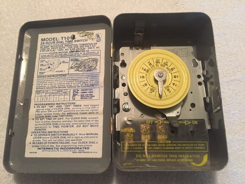 Intermatic (T101) Single Pole 40 Amp 24 Hour Dial Time Switch With Case ...