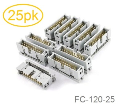 25-Pack, 20-Pin Male IDC Flat Ribbon Cable Box Header 2.54mm Pitch ...