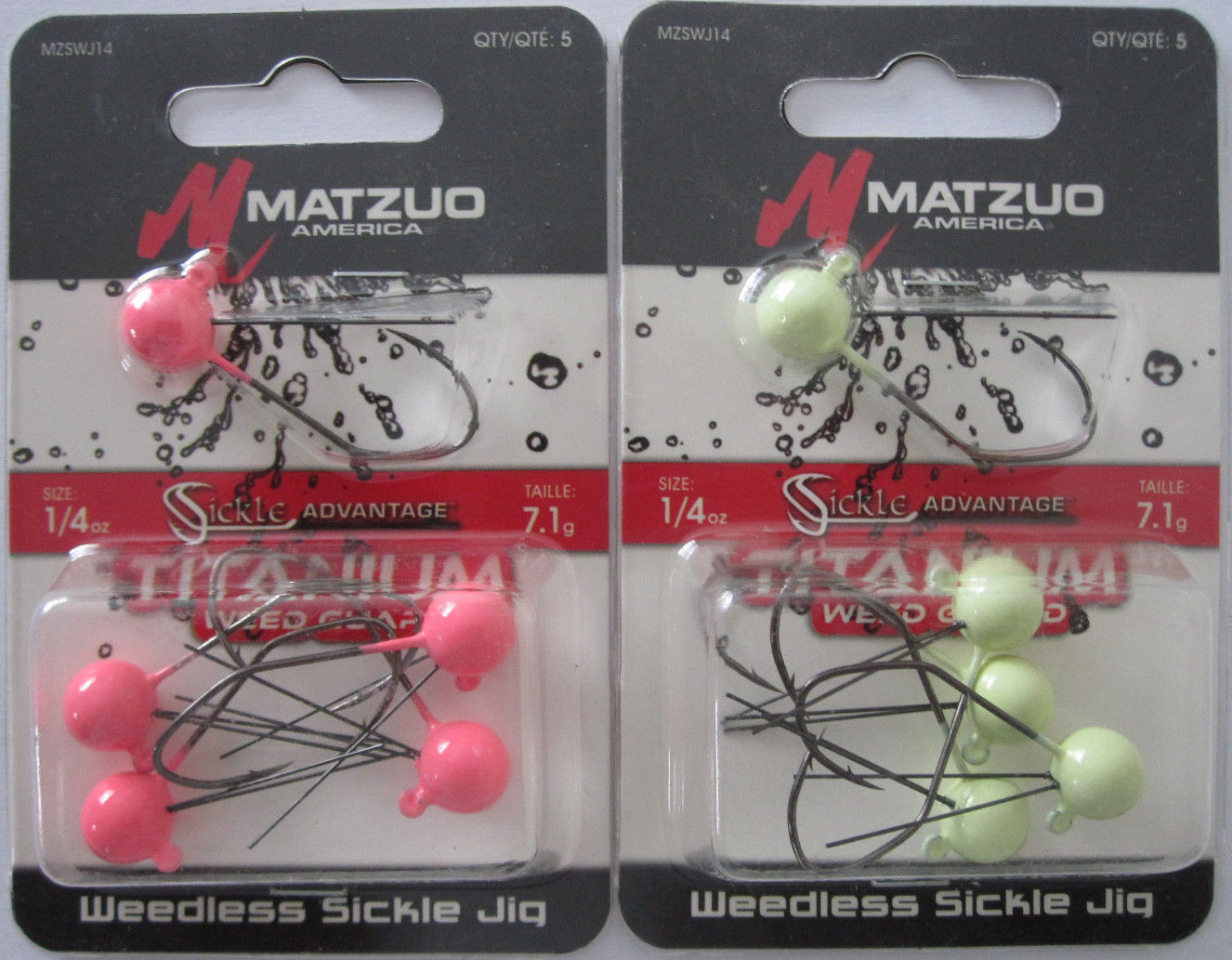 2 - MATZUO Weedless Sickle Jig - 5/Pk - 1/4 oz. - Two Hot Colors! | eBay
