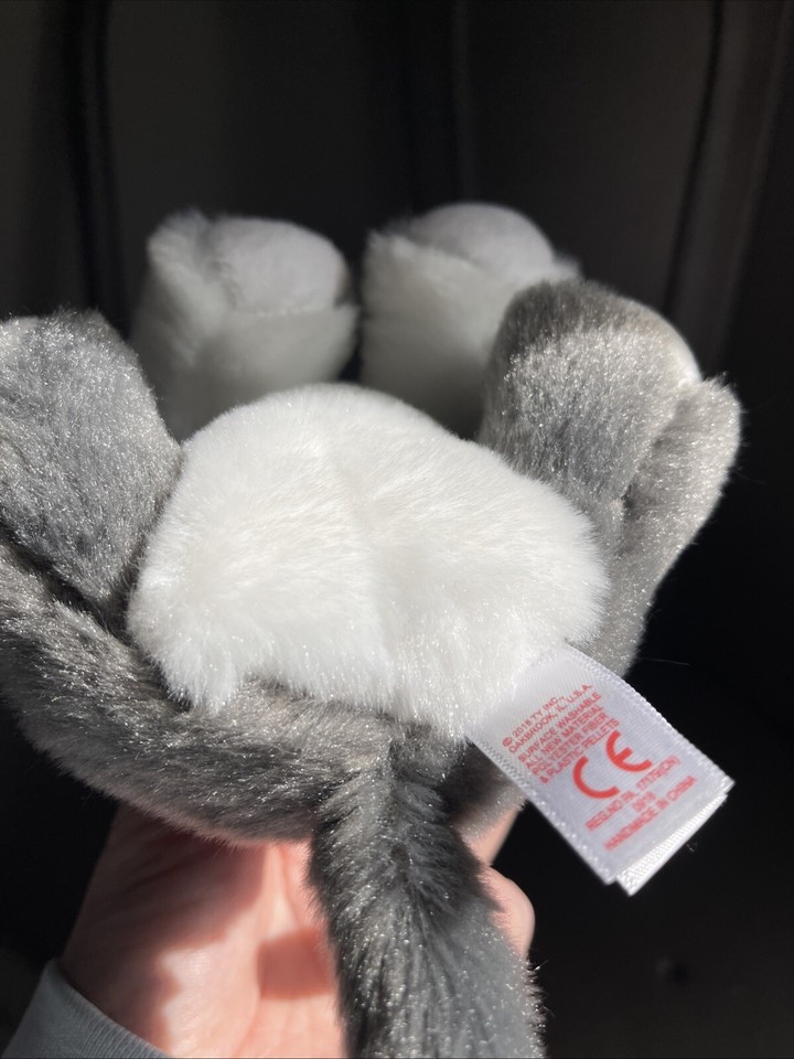 VelveTy Ty Yang Kitty Cat Plush Stuffed Animal 6" Gray White Green Eyes ...