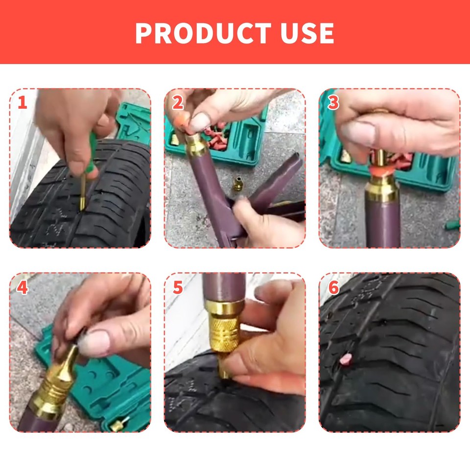 Mushroom Tire Plug Kit with 90PCS Pins,Practical Rapid Plug 2.0 Tire ...