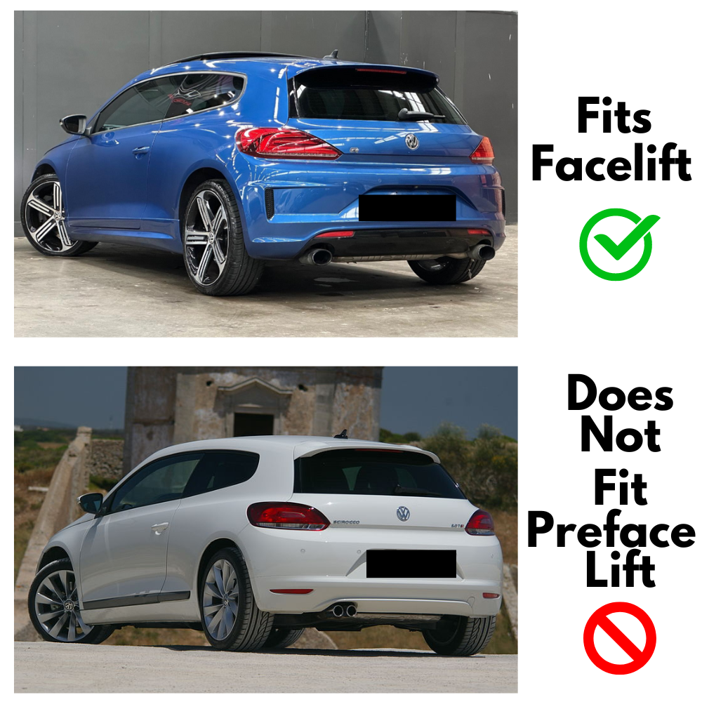 For (2015-2017) Volkswagen Scirocco Rear Wing Gloss Black Facelift ...