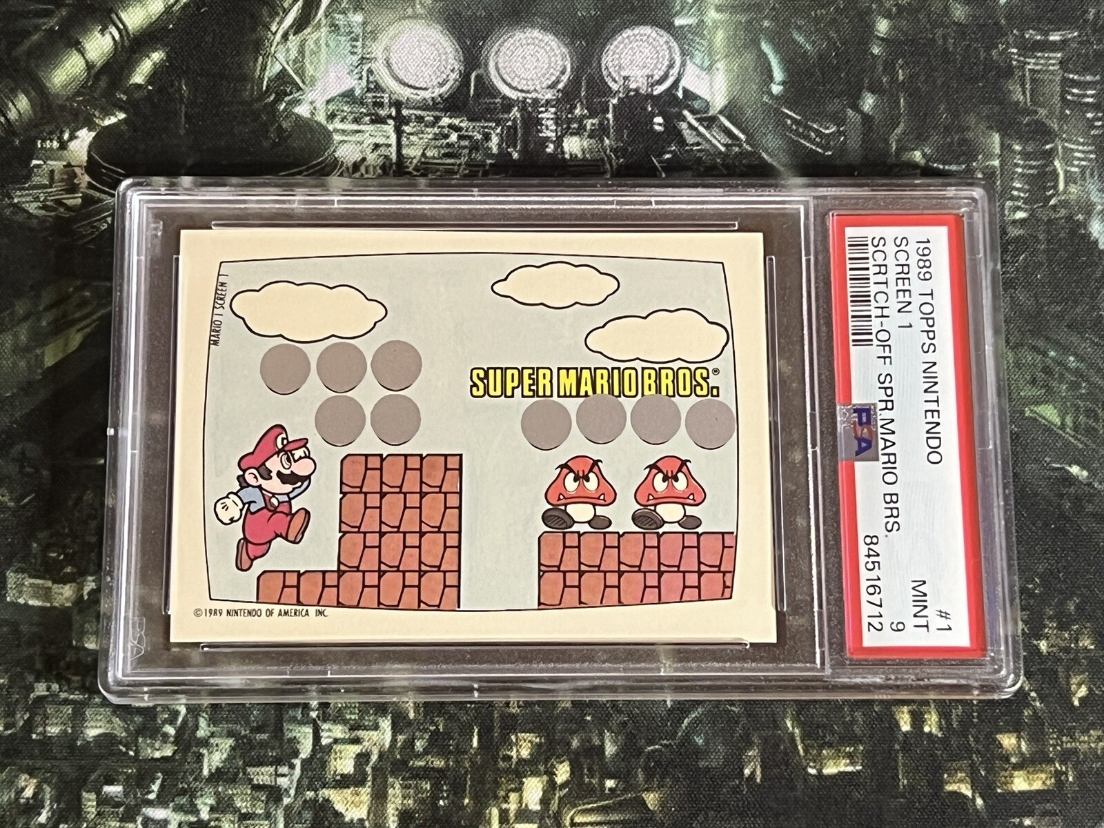 1989 Super Mario Bros Topps Nintendo Scratch Off Card #1 PSA 9 - NES ...