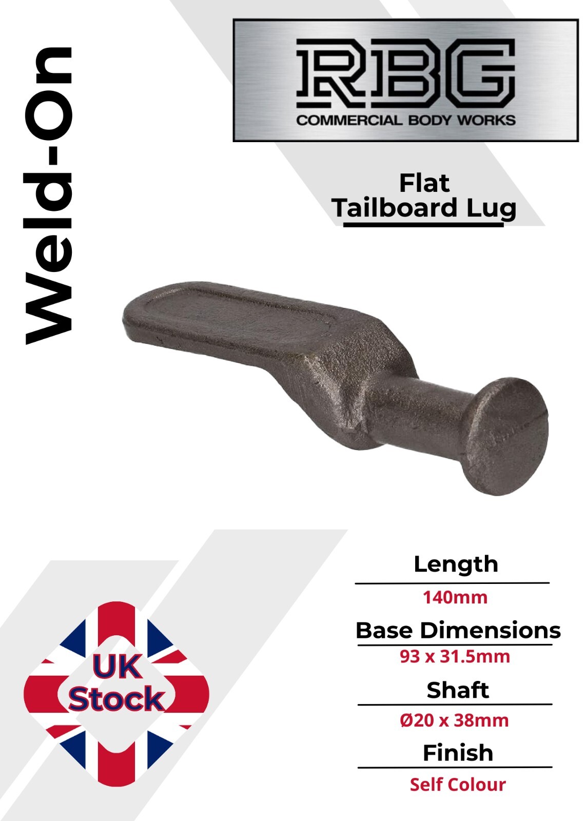 4x Tailboard Lugs Forged Steel Weld on Trailer Forket Tipper Dropside ...