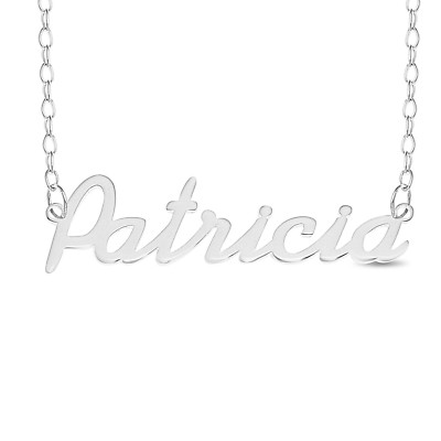 Patricia Name Plate Necklace Pendent Sterling Silver female ...