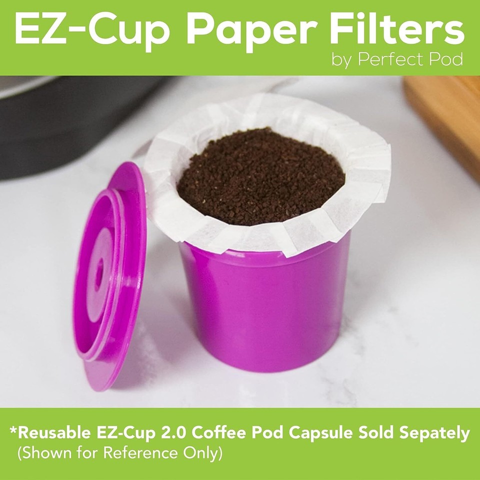 Perfect Pod EZ-Cup Paper Coffee Filters with Patented Lid for Single ...