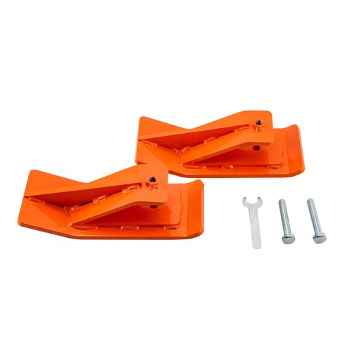 Orange Tractor Bucket Ski Edge Tamer Skid Protector Snow Leaf Removal ...