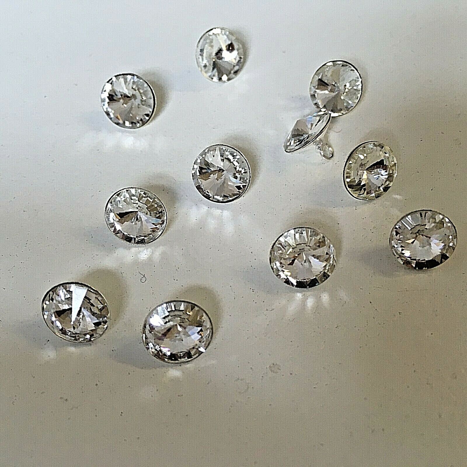 Crystal Diamante Buttons Gold & Silver All Shapes | eBay UK