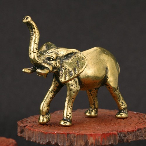 Brass Elephant Figurine Statue Animal Figurines Toys House Table ...