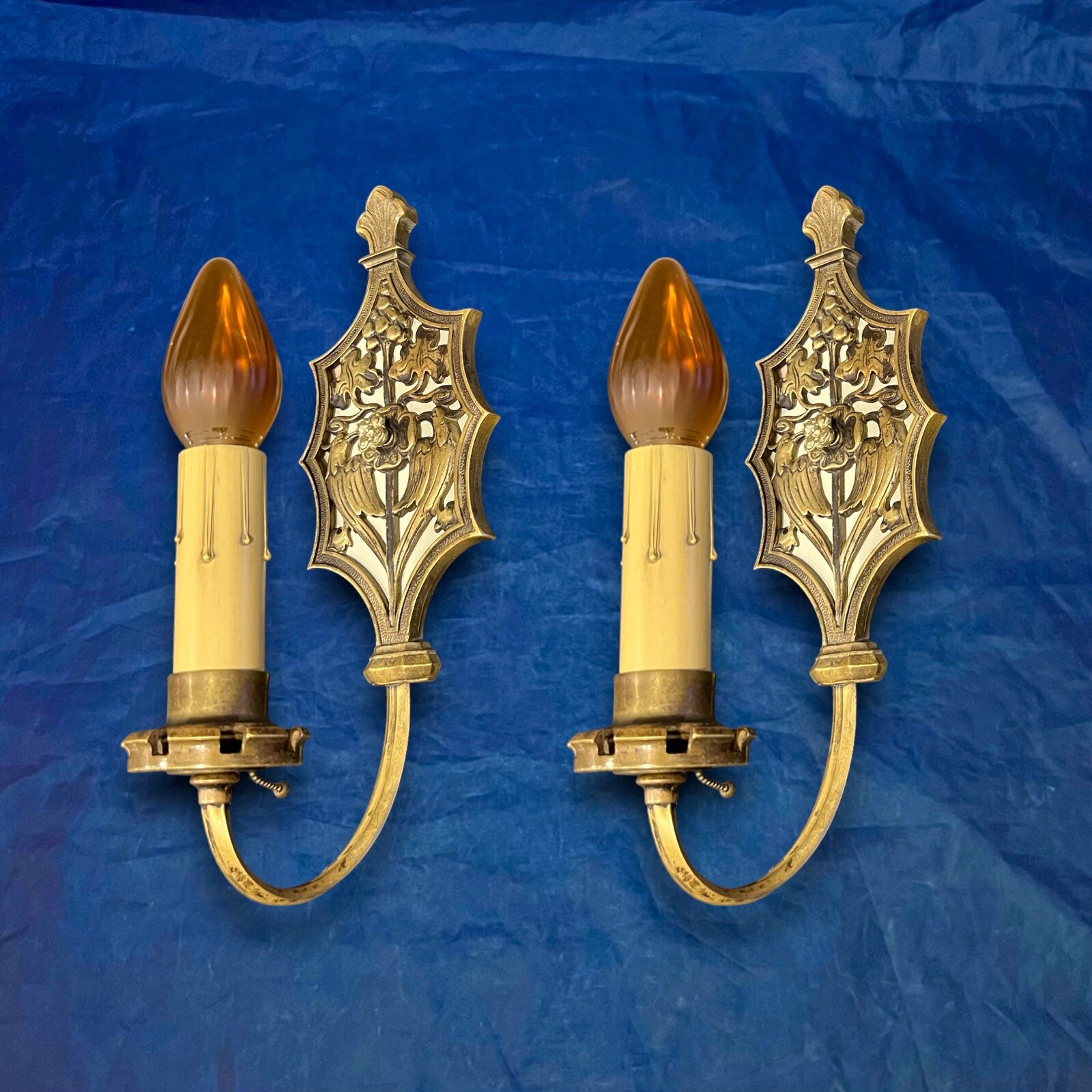 Pair of 1930’s candle Rare Wall Sconce Web Fixtures 28B | eBay