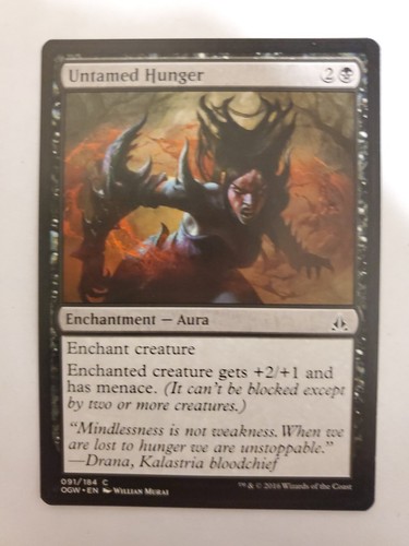 MTG Magic The Gathering Card Untamed Hunger Enchantment Aura Black Oath ...