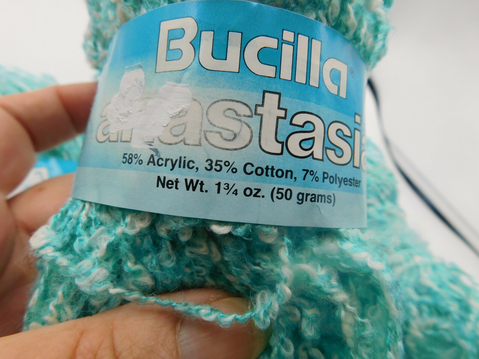 3 SKEINS BUCILLA ANASTASIA YARN, COLOR 5 TEAL/WHITE | eBay