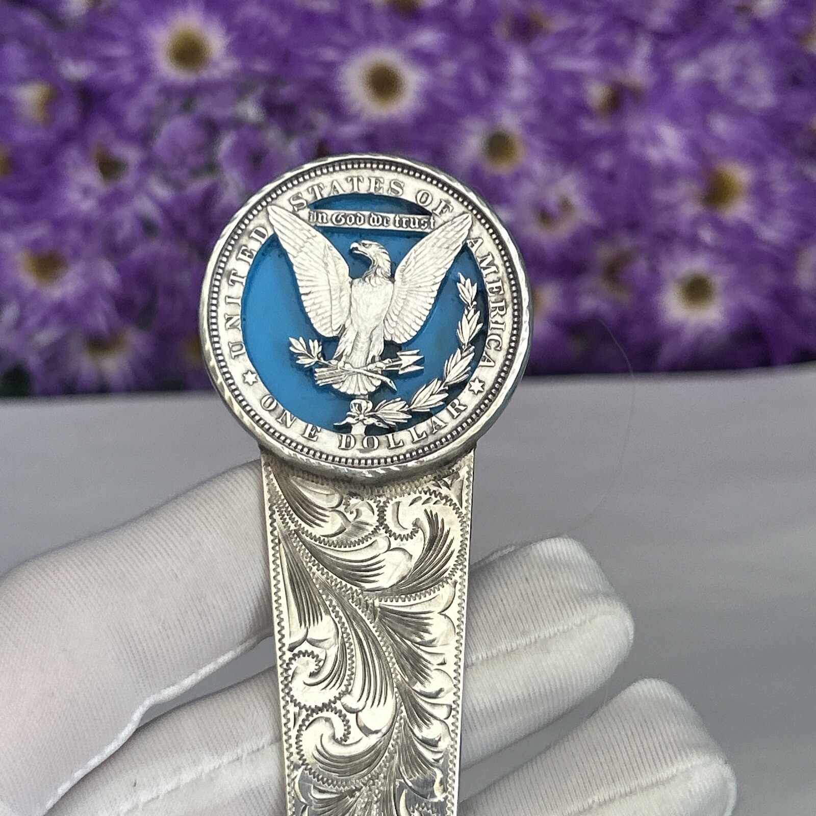 Vtg.1973 Nevada Sterling 925 silver half dollar Eagle coin cut out ...