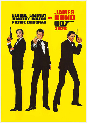 2026 Wall Calendar (12pg) JAMES BOND Vintage 007 Spy Action Movie ...
