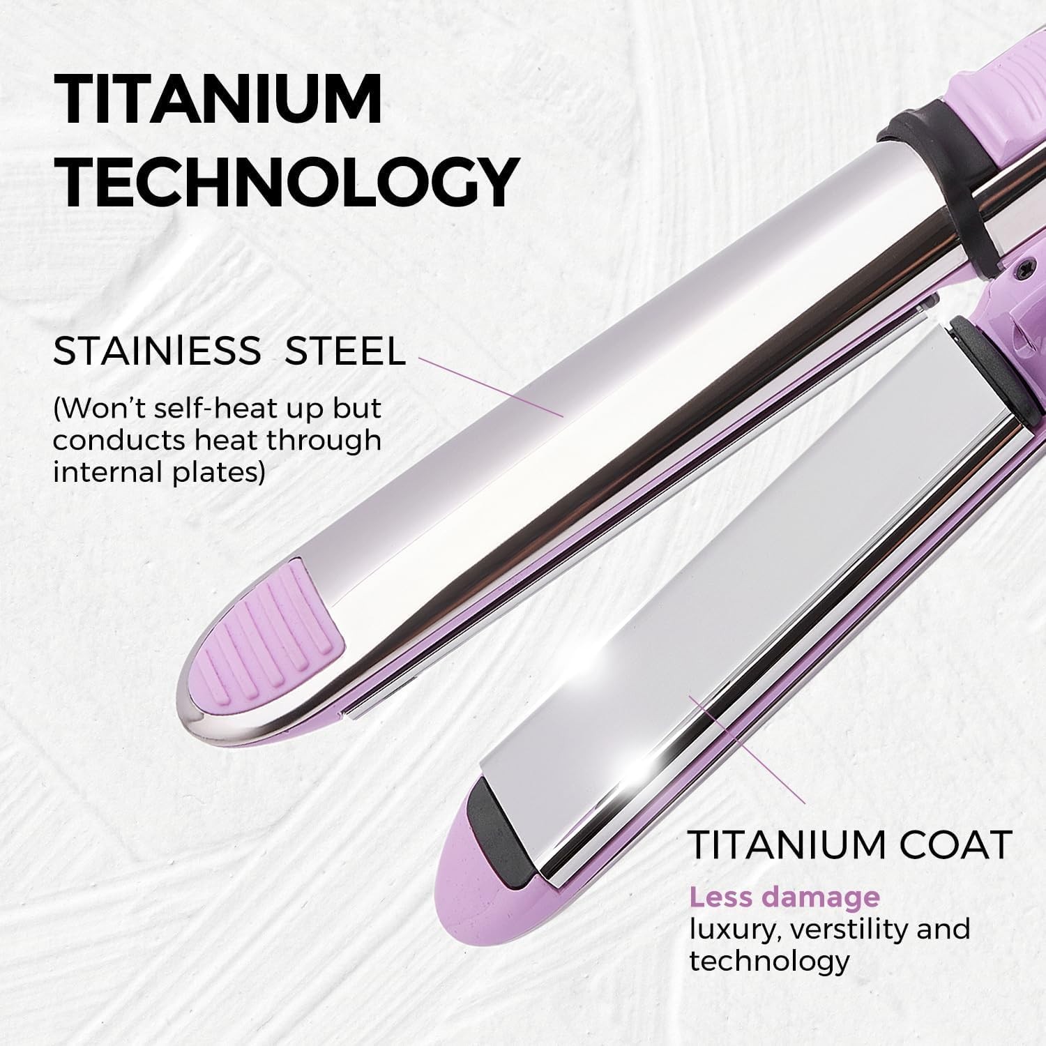 2-in-1 Titanium Ionic Flat Iron,Professional Hair Straightener & Curler ...