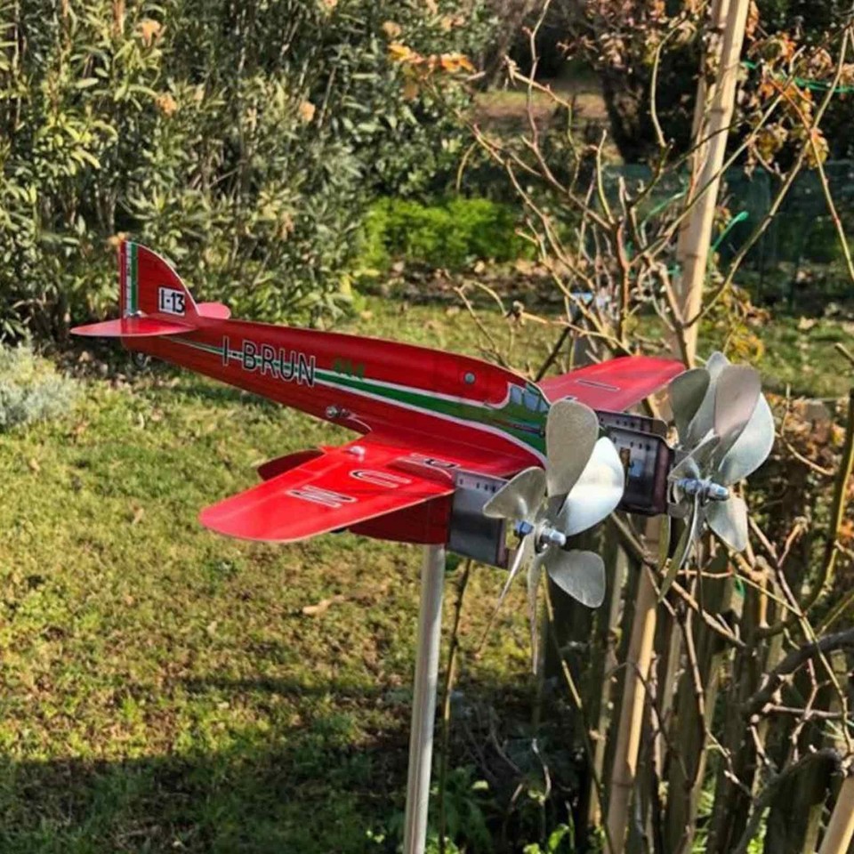 Airplane Wind Spinners Metal Pinwheels Outdoor Aircraft Windmill Garden ...