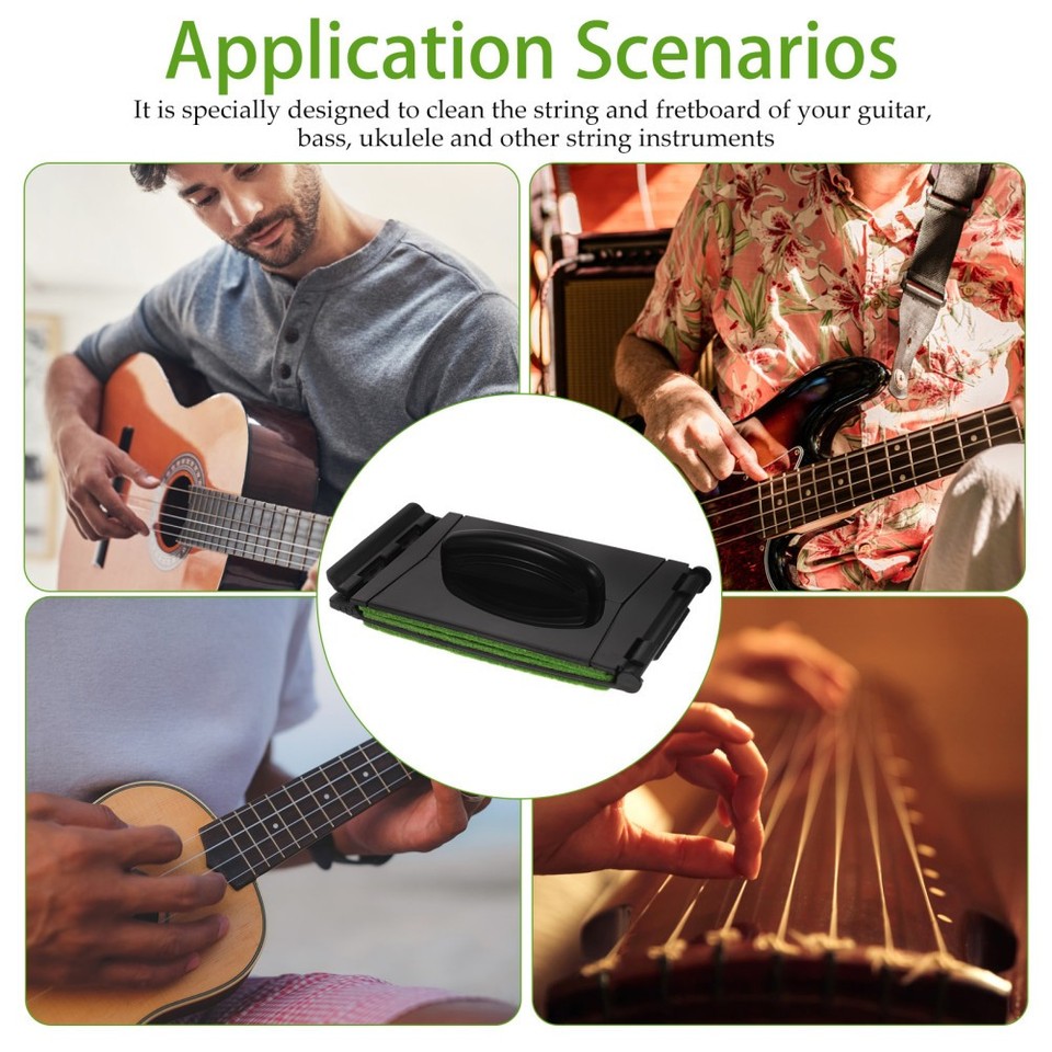 2 Pcs Guitar String Cleaner Scrubber Instrument Fret Board Cleaning Kit ...
