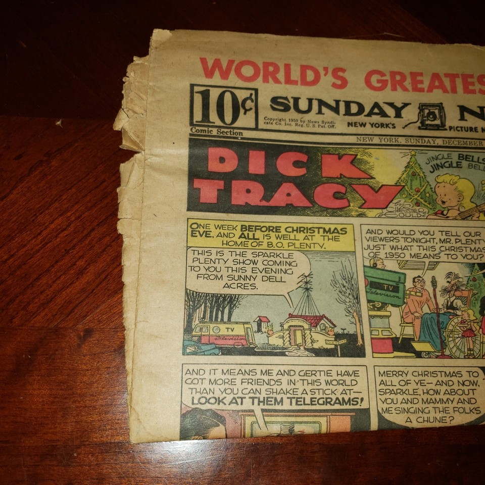 Dick Tracy Newspaper Comics Sundays 1950- 73 Years Old Total Good Shape ...