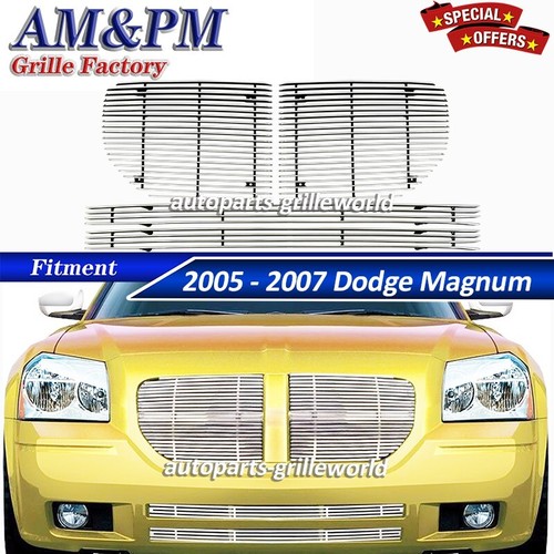 Billet Grill Fits 2005-2007 Dodge Magnum Front Grille Insert Chrome ...