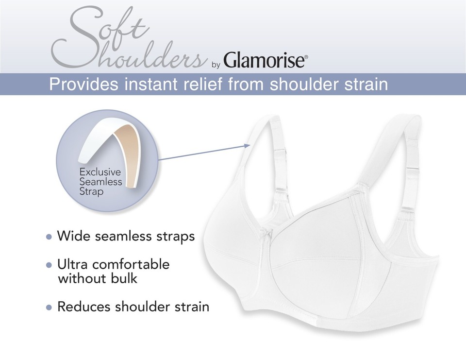 Plus-Size SOFT SHOULDERS Bra 52J (FRONT-CLOSE) Racerback BACK-SUPPORT ...