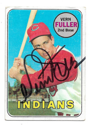 VERN FULLER SIGNED TOPPS BASEBALL CARD 1969 #291 AUTO CLEVELAND INDIANS ...