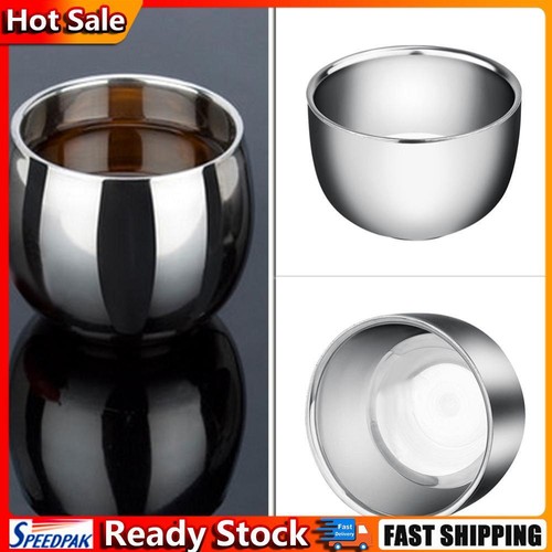 Double Layer Soap Cup Heat Insulation Smooth Shaving Mug Bowl (200ML ...