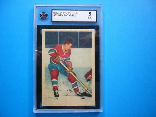 1953/54 PARKHURST NHL HOCKEY CARD #33 KEN MOSDELL KSA 5 EX SHARP ...