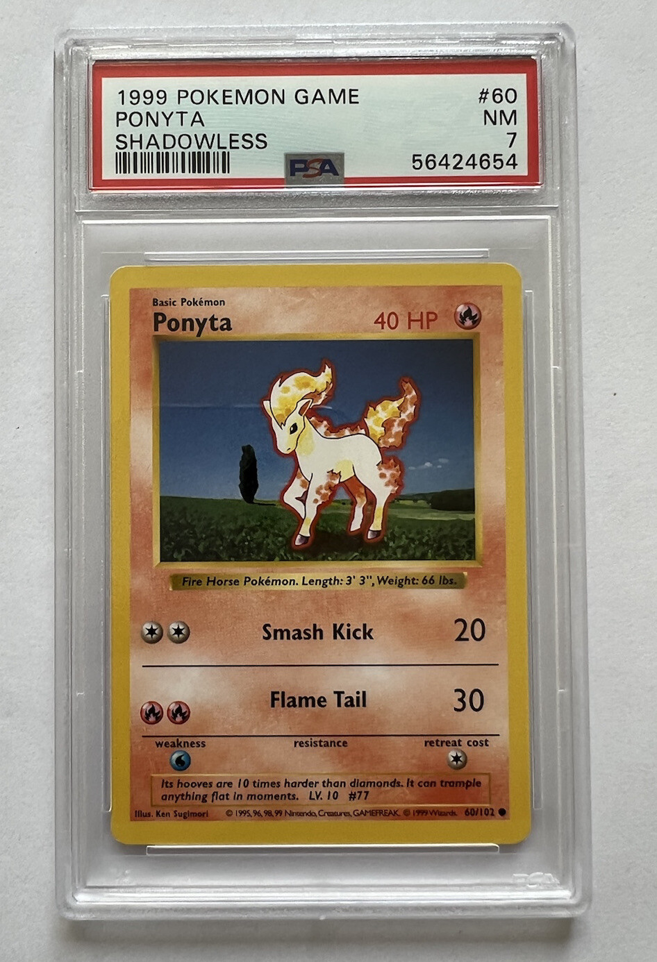 Pokémon TCG Ponyta Base Set 60/102 Regular Shadowless Common for sale ...
