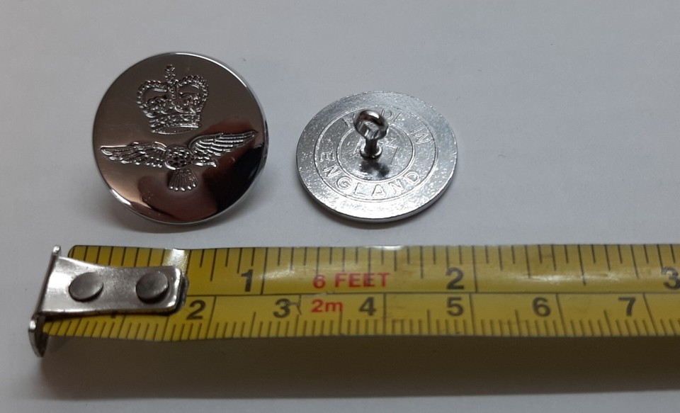 RAF Blazer Buttons Chrome / Silver British Royal Air Force Insignia 1 ...