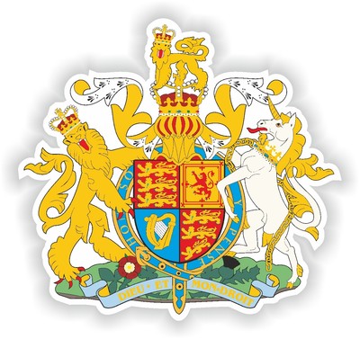 UK United Kingdom Coat Of Arms Crest sticker 3.7x4" bumper decal bike ...