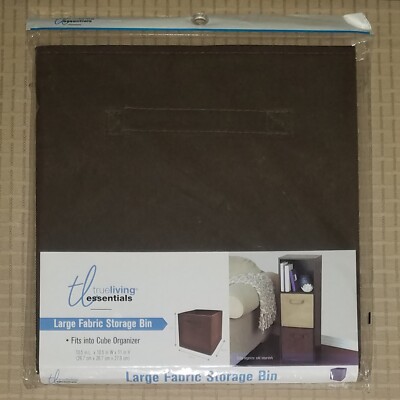 NEW! True Living Essentials Large Fabric Storage Bin w/ Front Handle ...