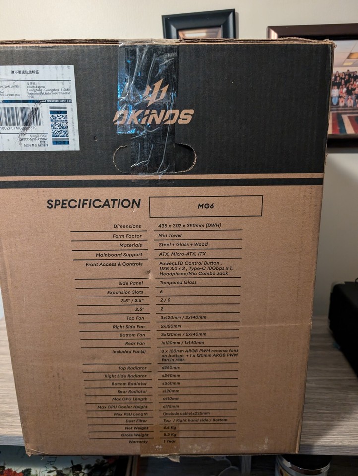 Genuine Walnut Wood PC Case, Pre-Installed 4 x 120mm ARGB & PWM Fans ...