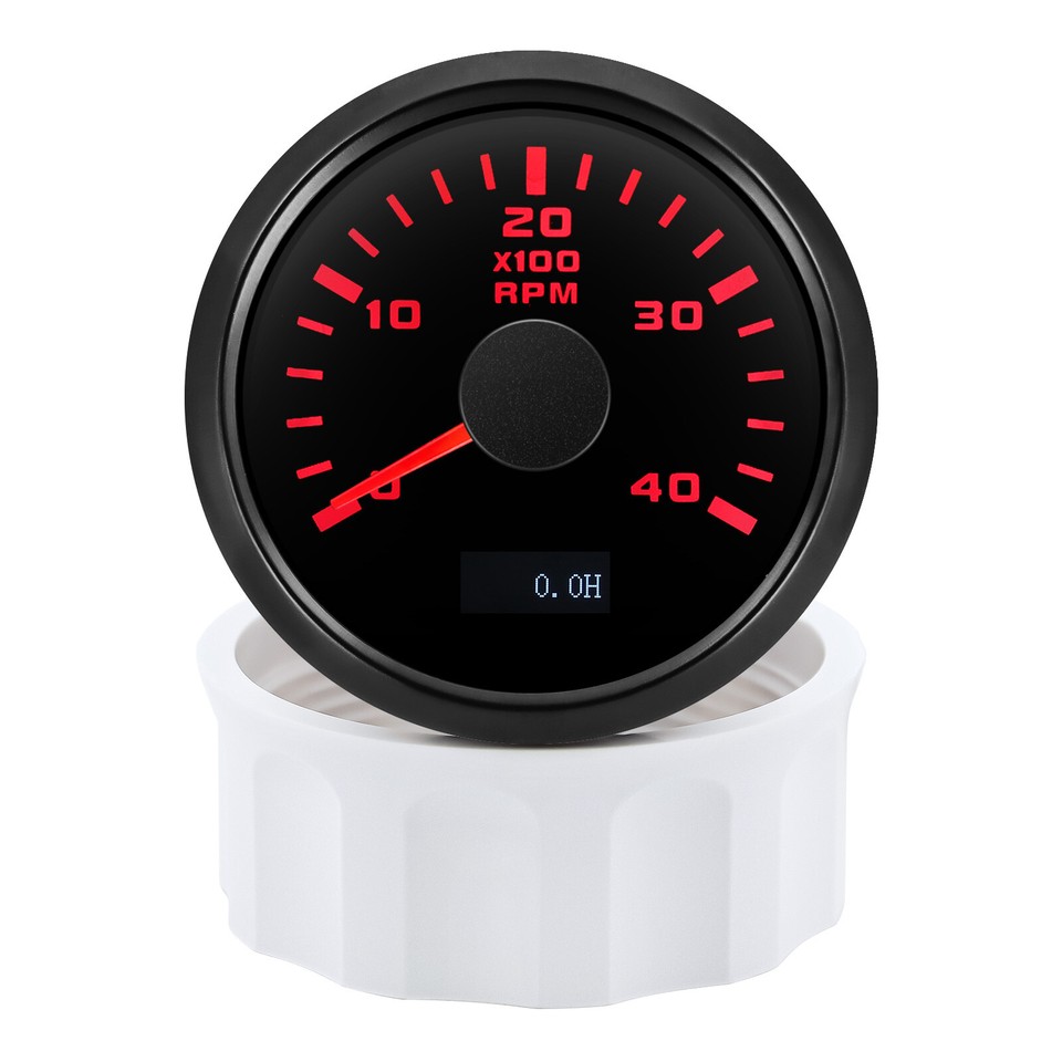 52mm Car Boat Marine Tachometer RPM Gauge 0-4000RPM LCD Tacho Digital ...