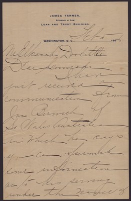 JAMES R. TANNER - AUTOGRAPH LETTER SIGNED 02/05/1896 | eBay Australia