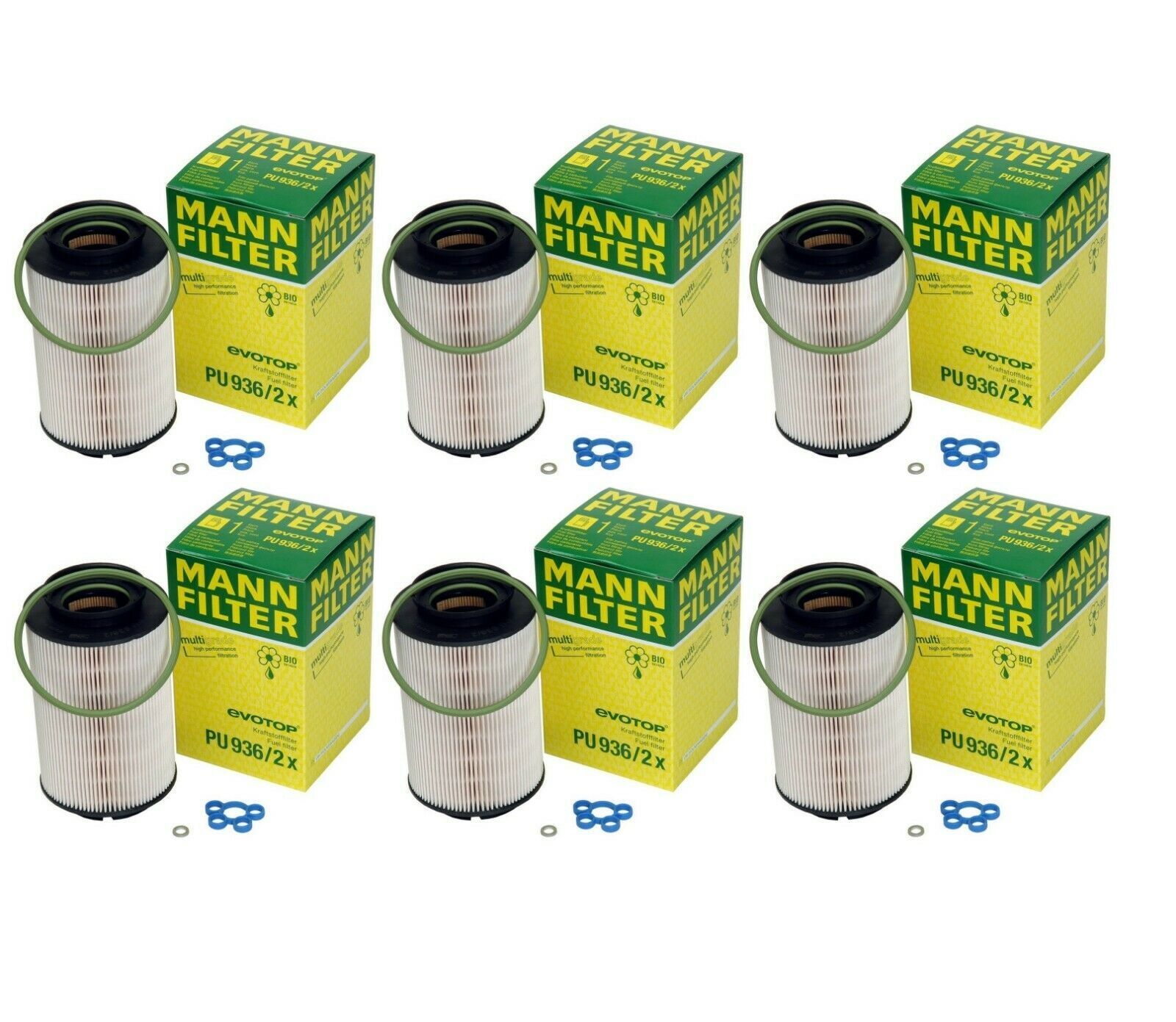 Mann Set of 6 Fuel Filters PU 936/2 X for Volkswagen Jetta TDI Golf 2 ...