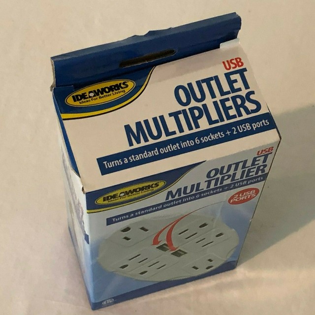 Outlet Multiplier With 2 USB Ports 6 Grounded Outlets by Ideaworks for ...