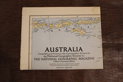 National Geographic Map, Australia, Tasmania, Melbourne, Sydney 1948 | eBay