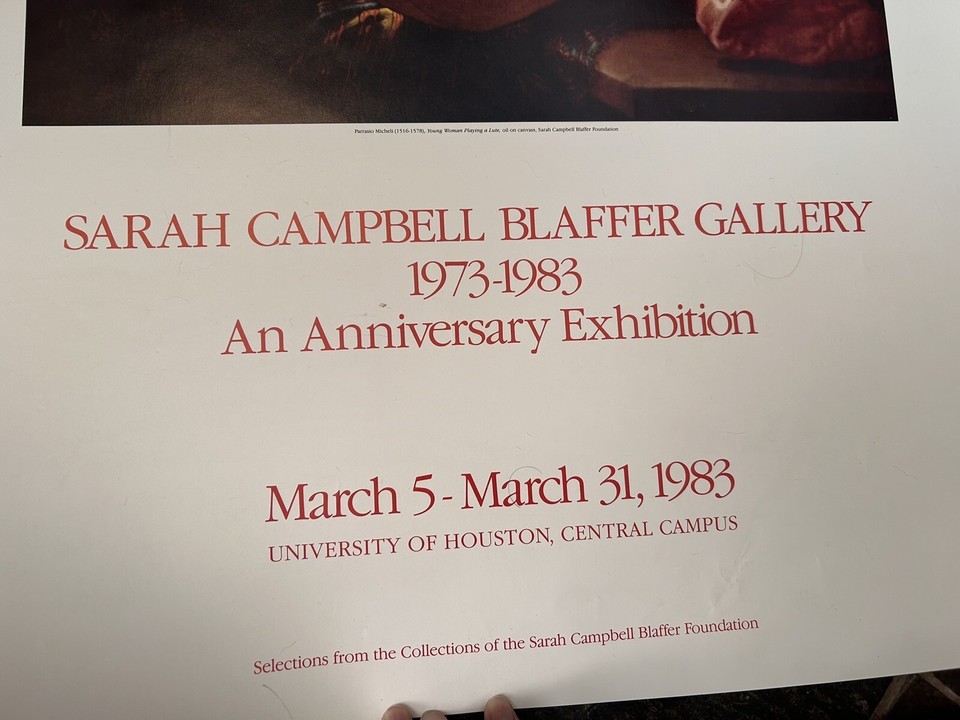 Sarah Campbell Blaffer Gallery 1983 Exhibition Poster Young Woman ...