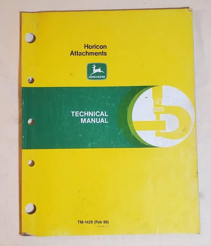 John Deere Horicon Attachments Technical Manual TM-1429 | eBay