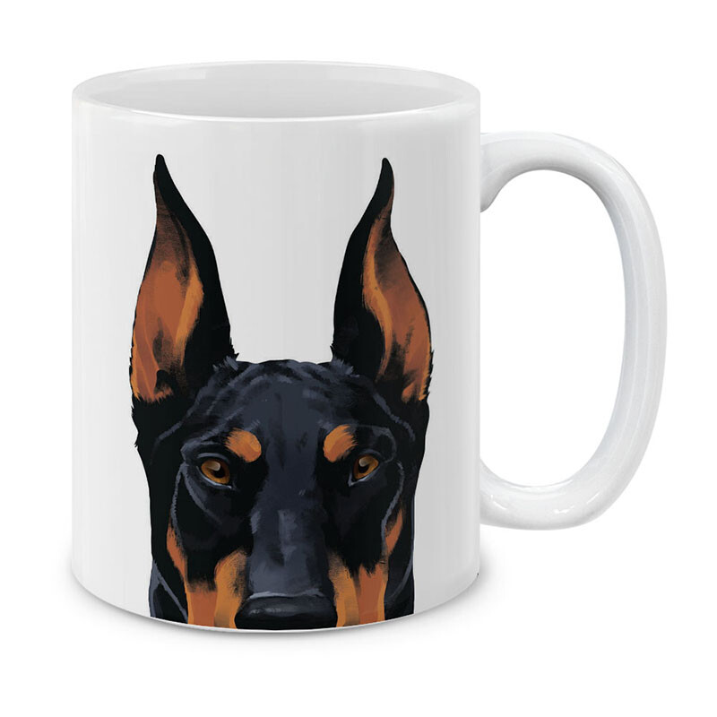 Dog Design Ceramic Travel Mug Home Tea Coffee Cup With Handgrip, 11 OZ ...