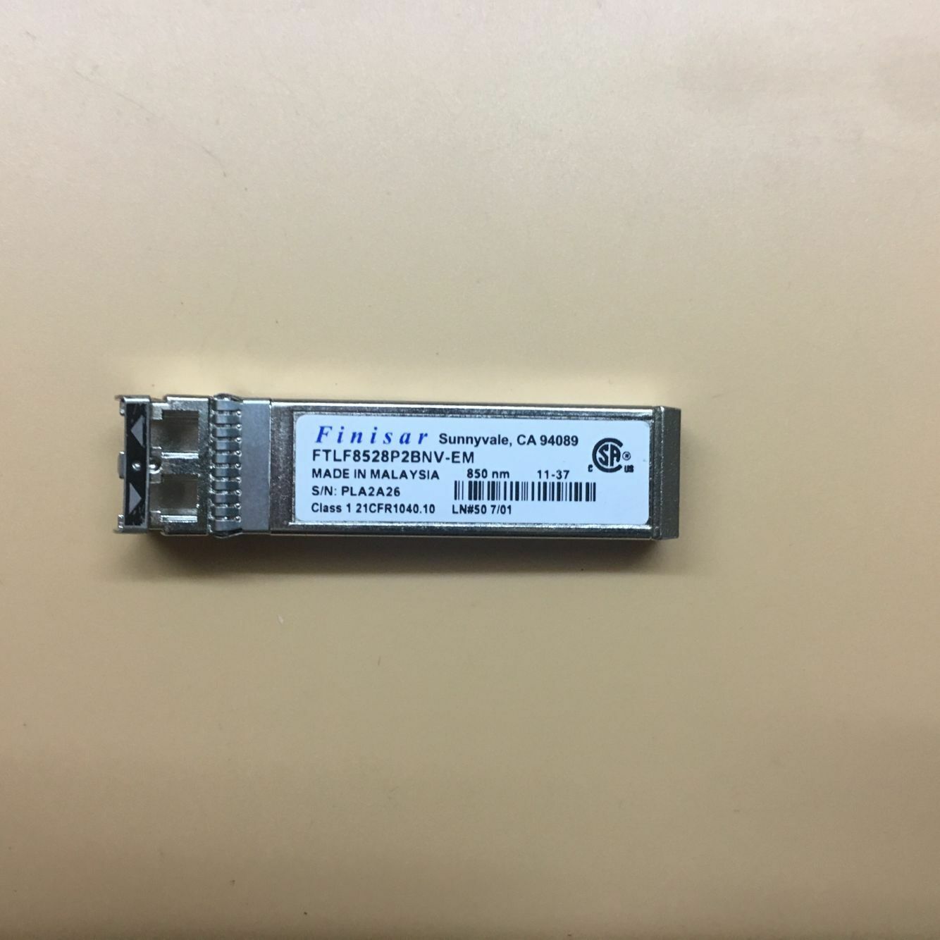Finisar FTLF8528P2BNV-EM Fiber Channel 8GB 850nm SFP+ Fibre Transceiver ...