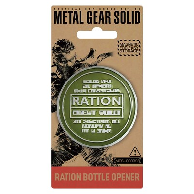 Metal Gear Solid Ration Bottle Opener + Magnet Snake Figure Limited ...