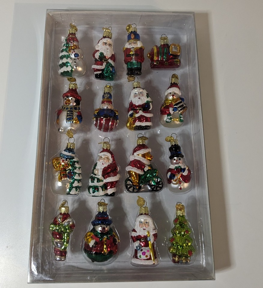 Kurt Adler Medallion Collection, Mini Christmas Ornaments, Set of 16 ...